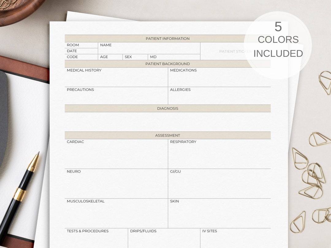 Nurse Report Sheet | Printable PDF | Nurse Brain Sheet | Nursing Report ...