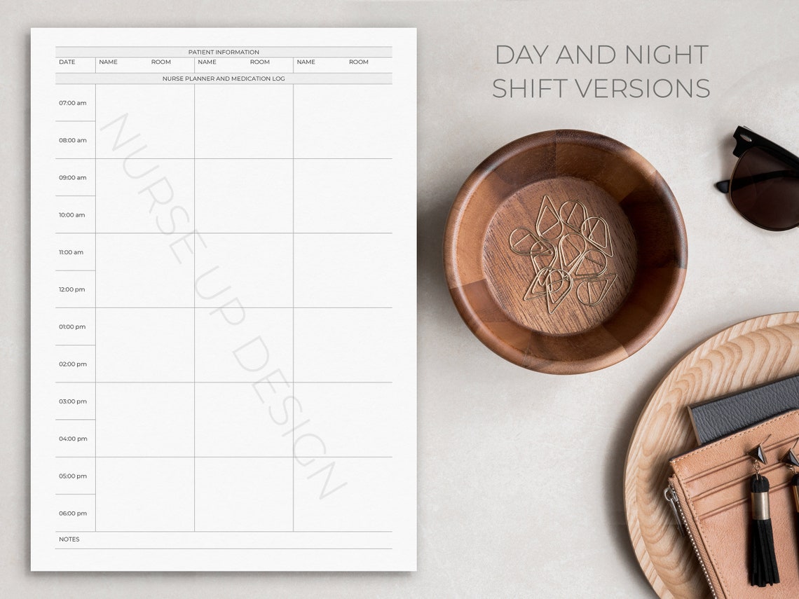 Nurse Medication Sheet - Three Patients | Nurse Shift Planner | Day ...