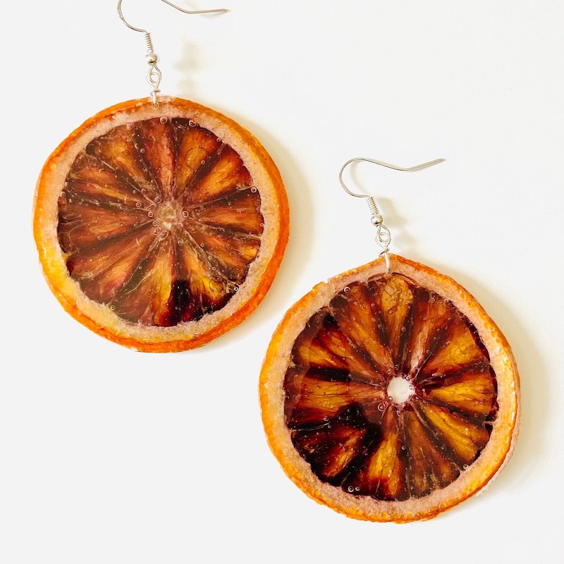 Orange Resin Earrings - Etsy