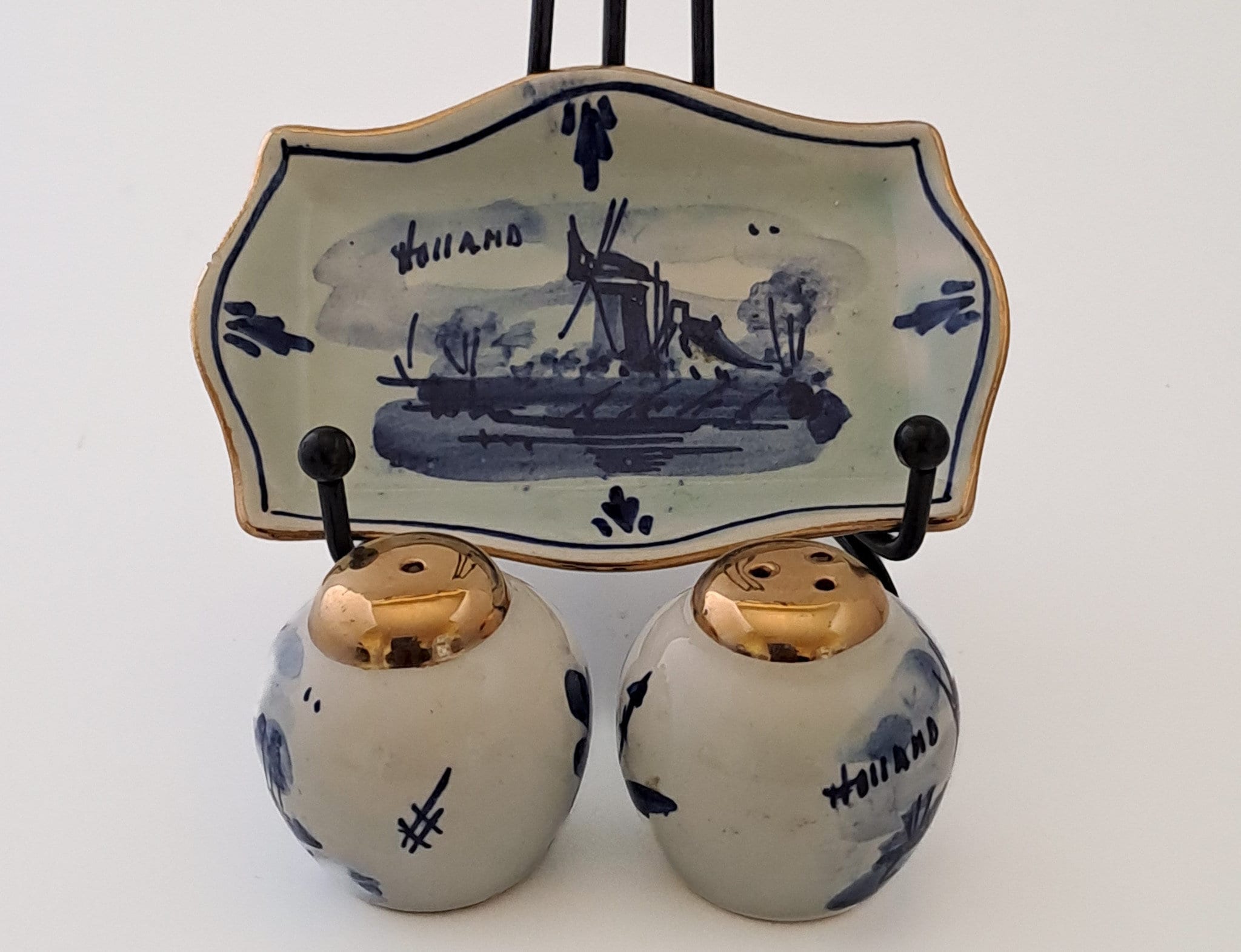 1950's Delft Blue Cruet Set Salt and Pepper Shakers With Tray. - Etsy