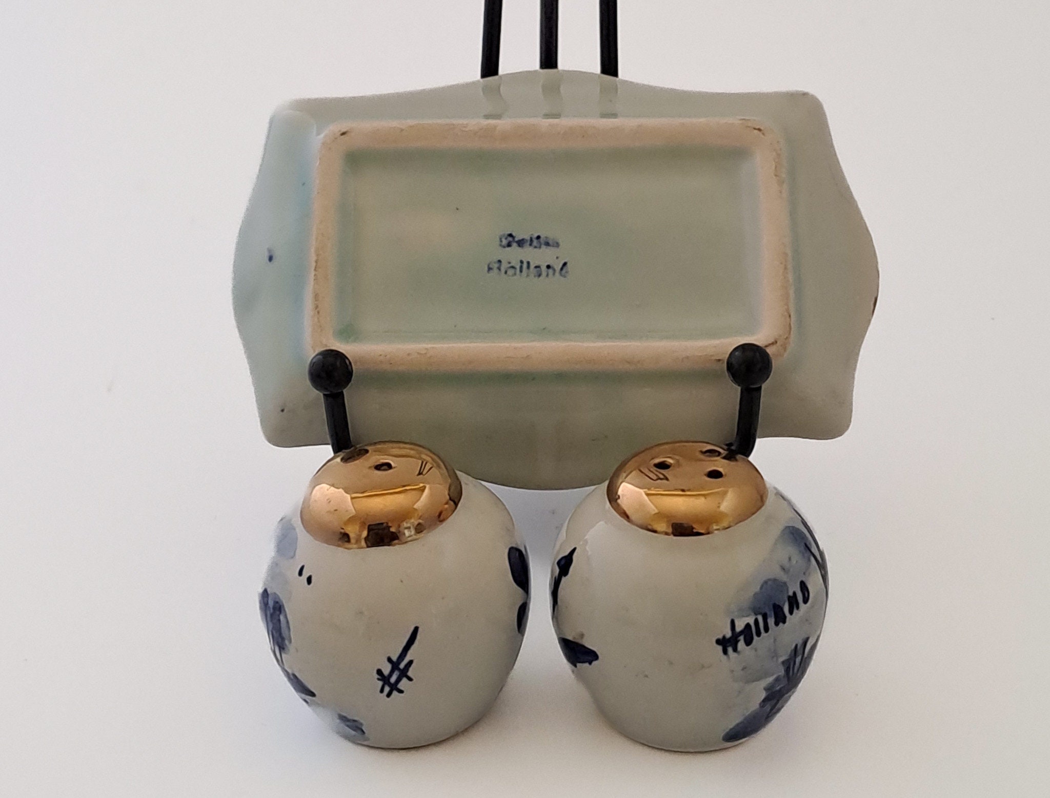 1950's Delft Blue Cruet Set Salt and Pepper Shakers With Tray. - Etsy