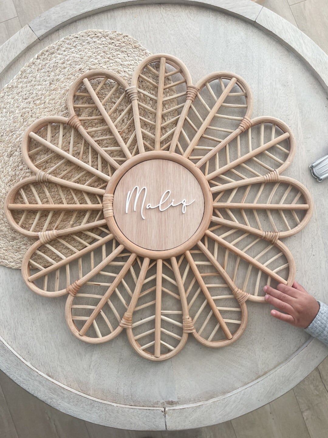 Rattan Nameplate Rattan Name Sign Fleur De Rotin - Etsy