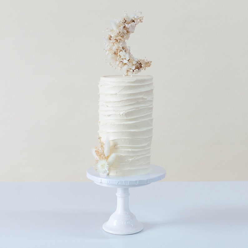 Boho Moon Dried Flowers Cake Topper / Moon Dried Flowers Cake Topper - Etsy