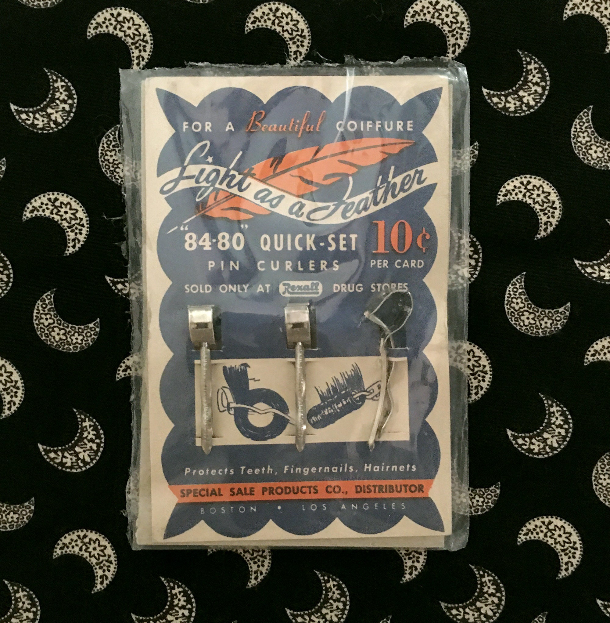 Rexall Pin Curlers 9 Vintage Metal Curl Clips on Original Cards Three ...