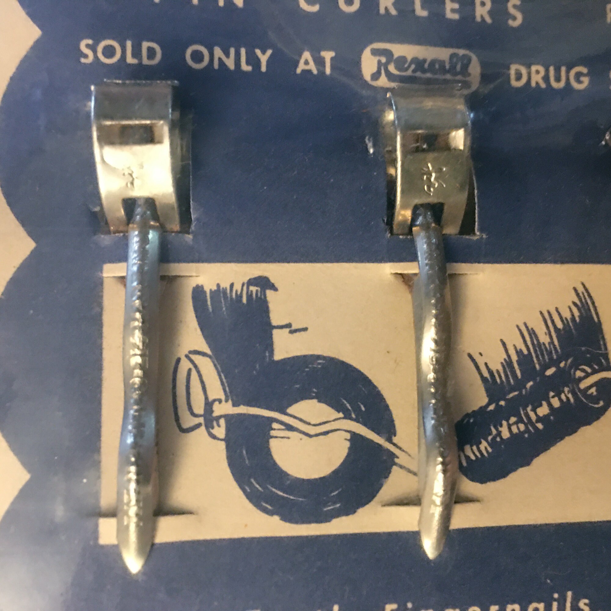 Rexall Pin Curlers 9 Vintage Metal Curl Clips on Original Cards Three ...