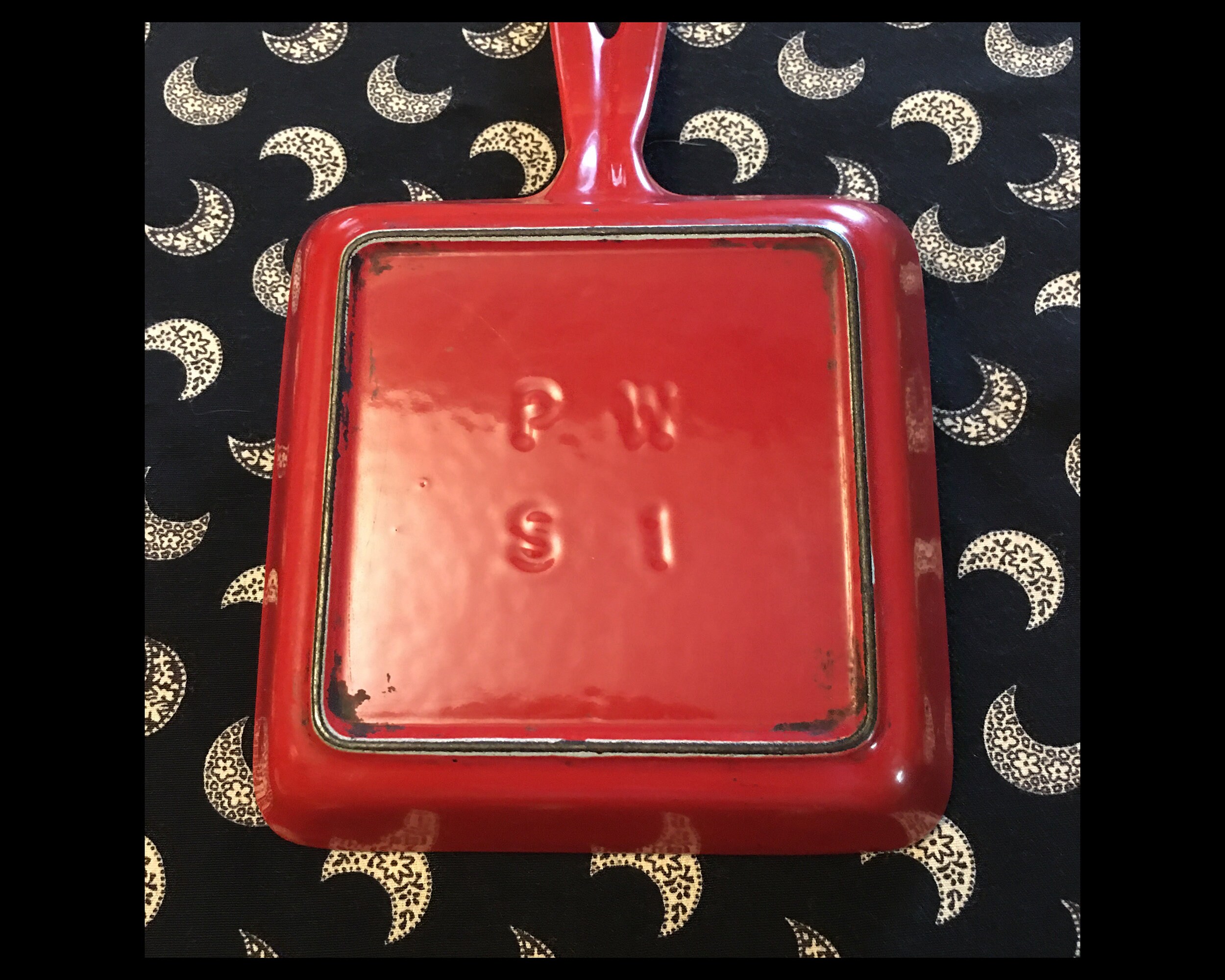 Vintage 1950s Prizer Ware Square Cast Iron Pan Red and Grey - Etsy