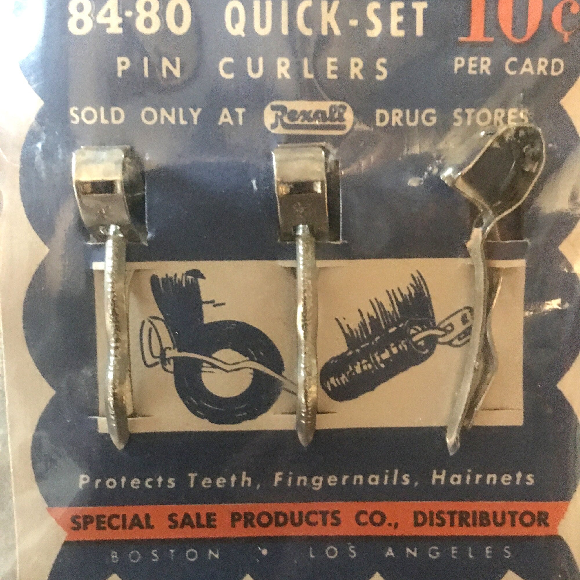 Rexall Pin Curlers 9 Vintage Metal Curl Clips on Original Cards Three ...