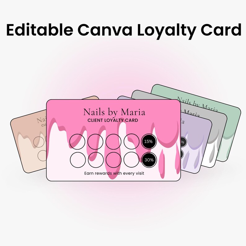 Editable Canva Loyalty Card Template | Client Rewards Stamp Card - Etsy