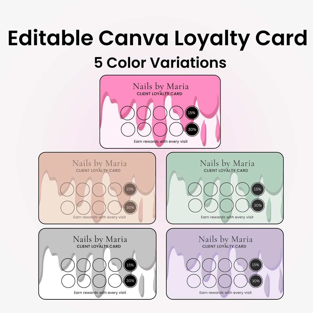Editable Canva Loyalty Card Template | Client Rewards Stamp Card - Etsy
