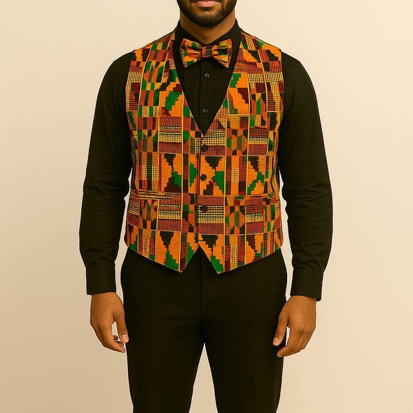 African Print Vest - Etsy