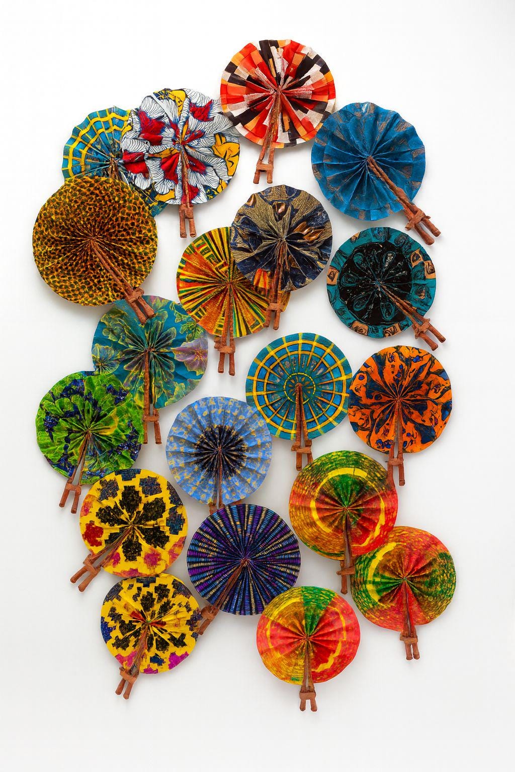 African Print Hand Fans: Assorted Colors, Ghana Made (30 Pcs) - Etsy