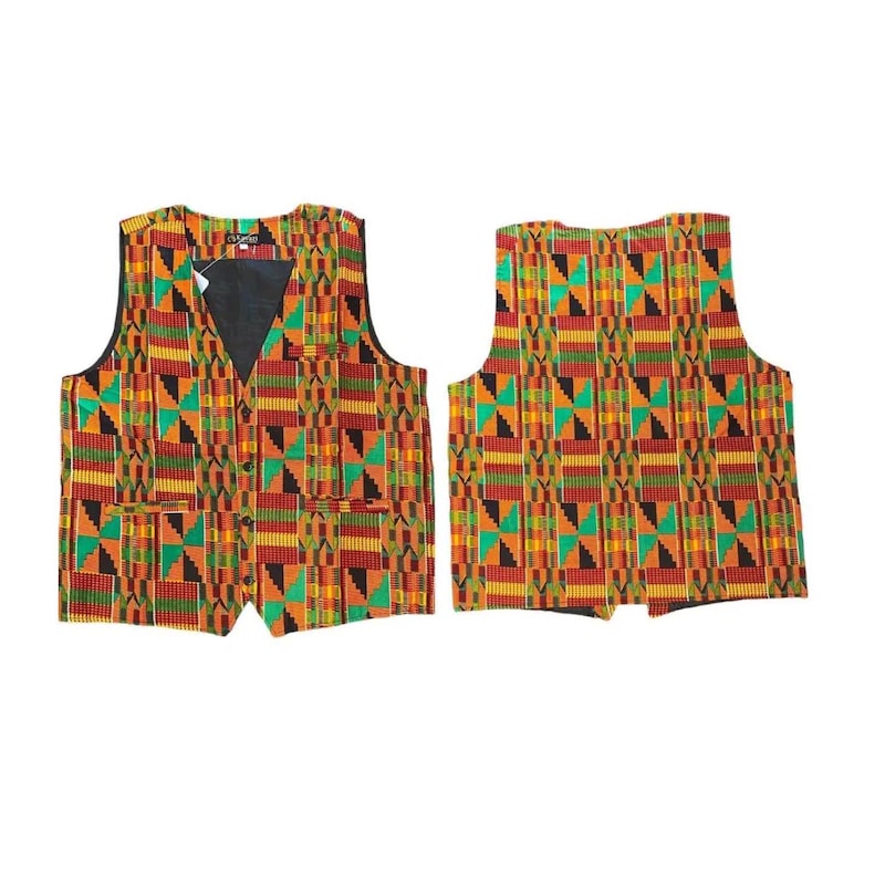 African Print Vest - Etsy