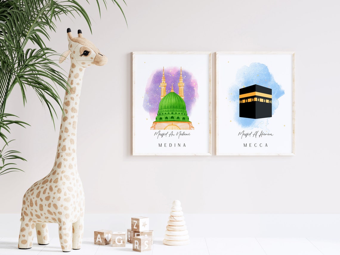 3 Holy Mosques Bundle Islamic Wall Art Printable Download Masjid an ...