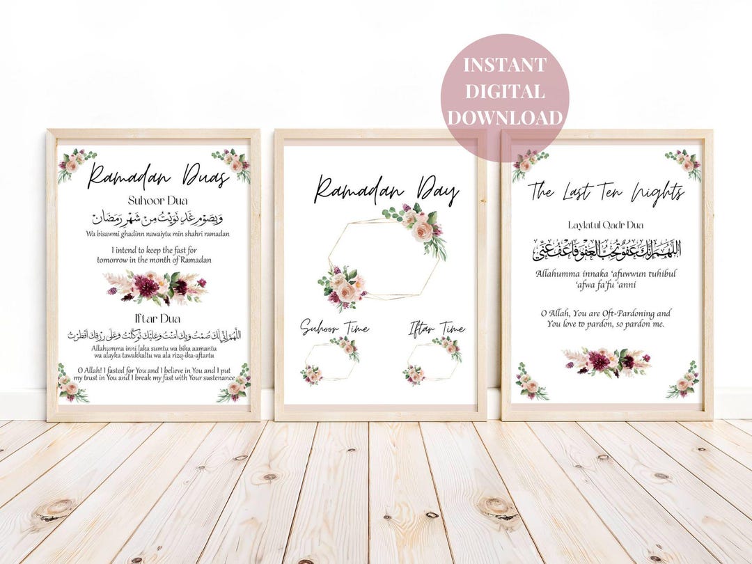 Ramadan Duas, Laylatul Qadr Dua & Time Tracker Bundle Printable Digital ...