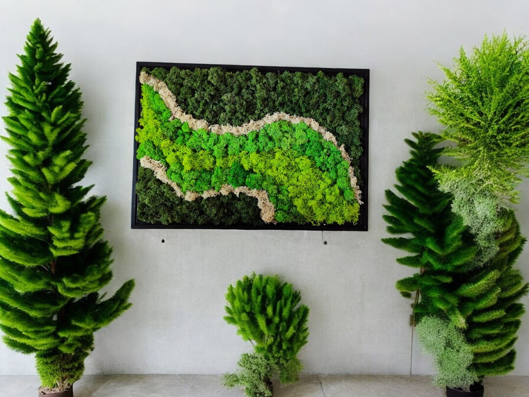 Moss Pattern Wall Art Real Moss, Zero Maintenance Eco-friendly Natural ...