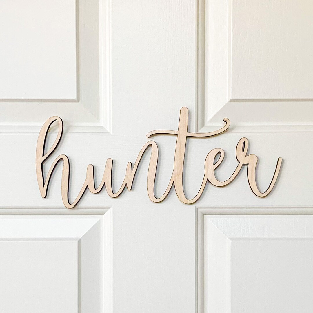 Wooden Name Sign, Door Name Sign for Kids, Nursery Name Plaque, Custom ...