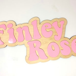 Retro Name Sign, Kids Baby Name Plaque, Custom Nursery Name Sign ...