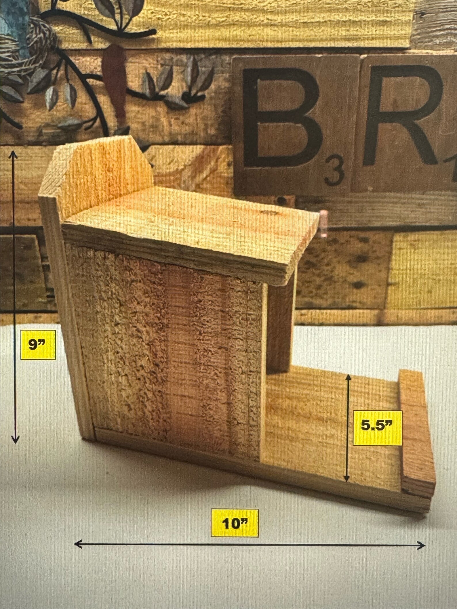 Cedar Bird Nesting Platform Shelter Cedar Bird Nesting Box Dove Nesting ...