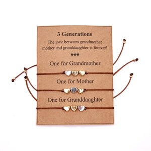 3 Generations Bracelet Set – Handmade Matching Bracelets for Grandma ...