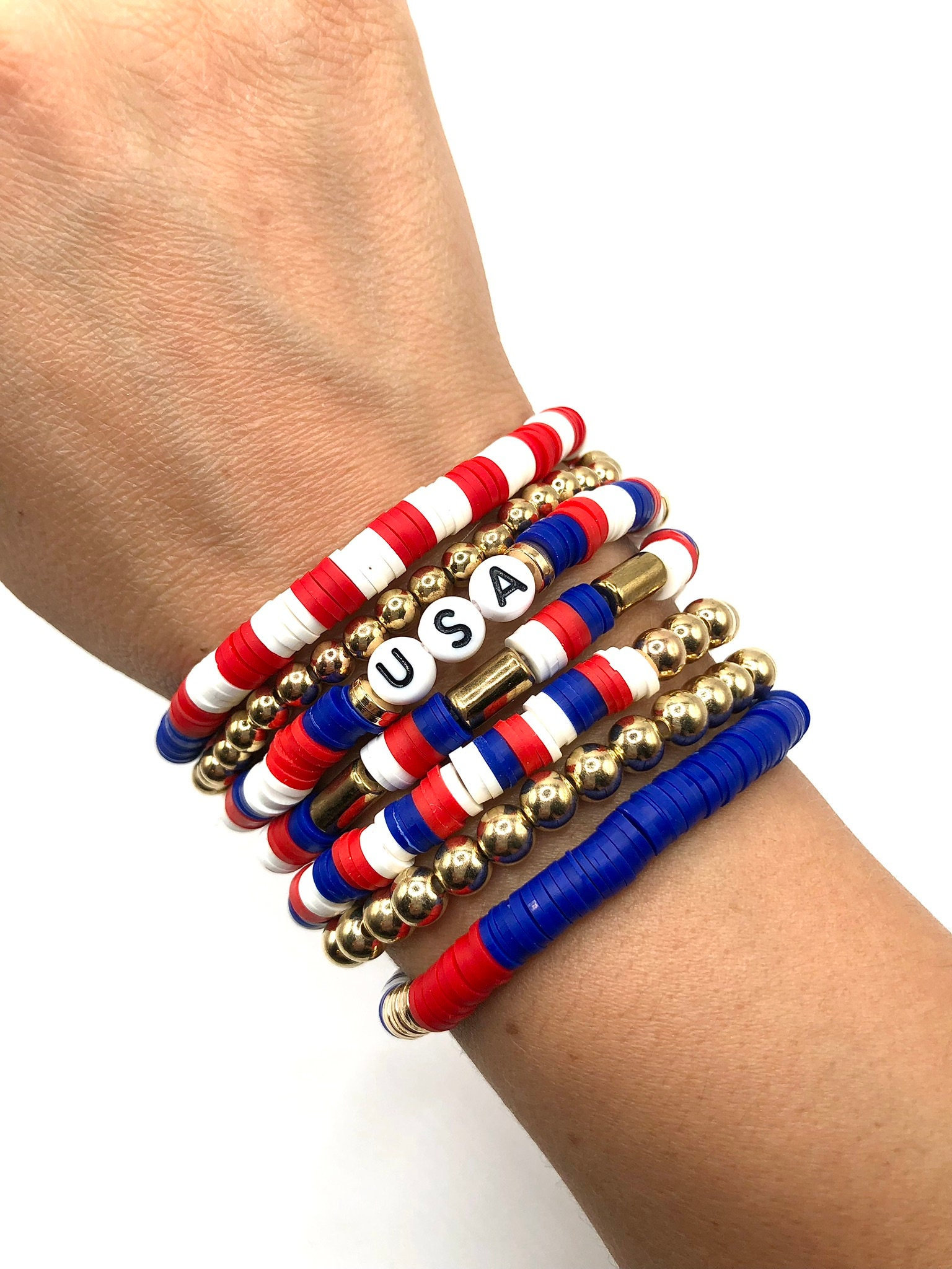 Patriotic Bracelet USA Flag 4th of July Bracelet American Stars and ...