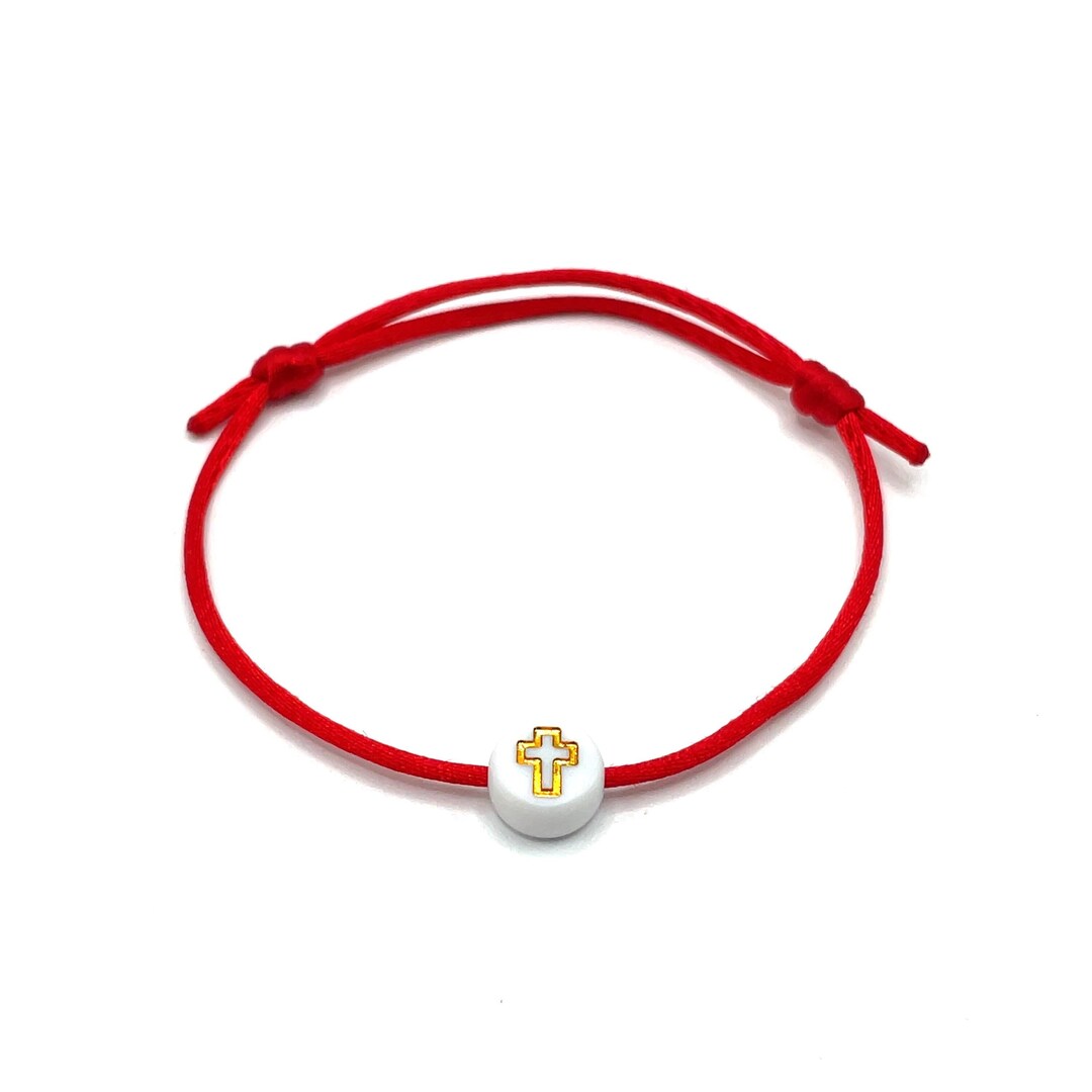 Red String Baby Bracelet With Gold Cross Charm Protection Bracelet for ...