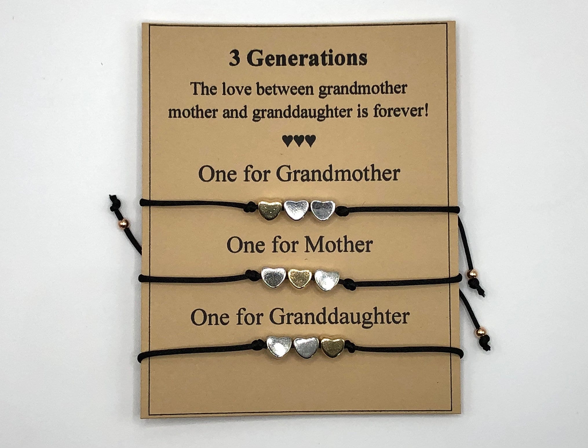 3 Generations Bracelets Set Grandmother Mother Granddaughter Matching ...