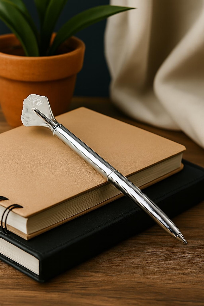 Healing Crystal Gemstone Pen – Natural Raw Stone Ballpoint Pen ...