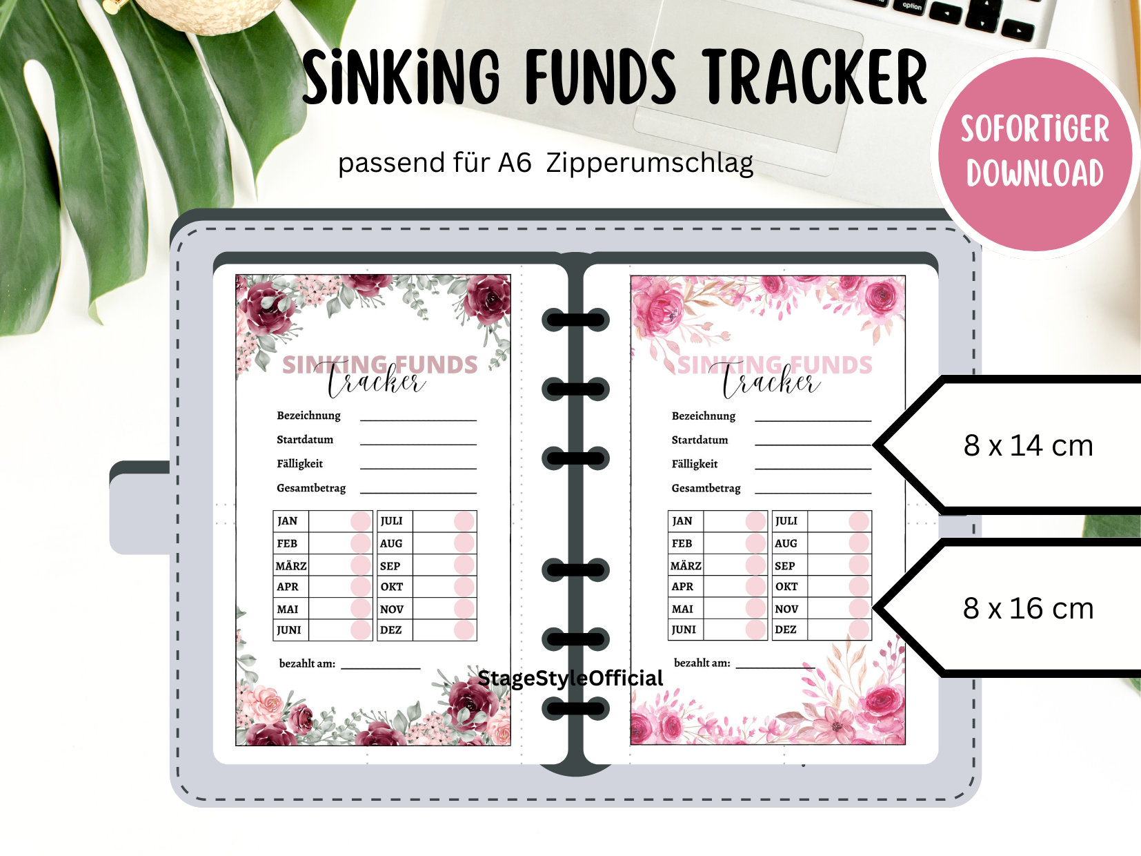 3 Sinking Funds Tracker in a Set Bundle - Sinking Fund Tracker - Pink ...