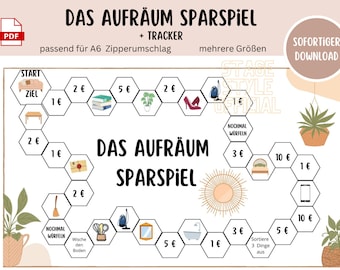 Sparspiel Challenge "Spar-Hörnchen" passend für Umschläge Cash Binders ...