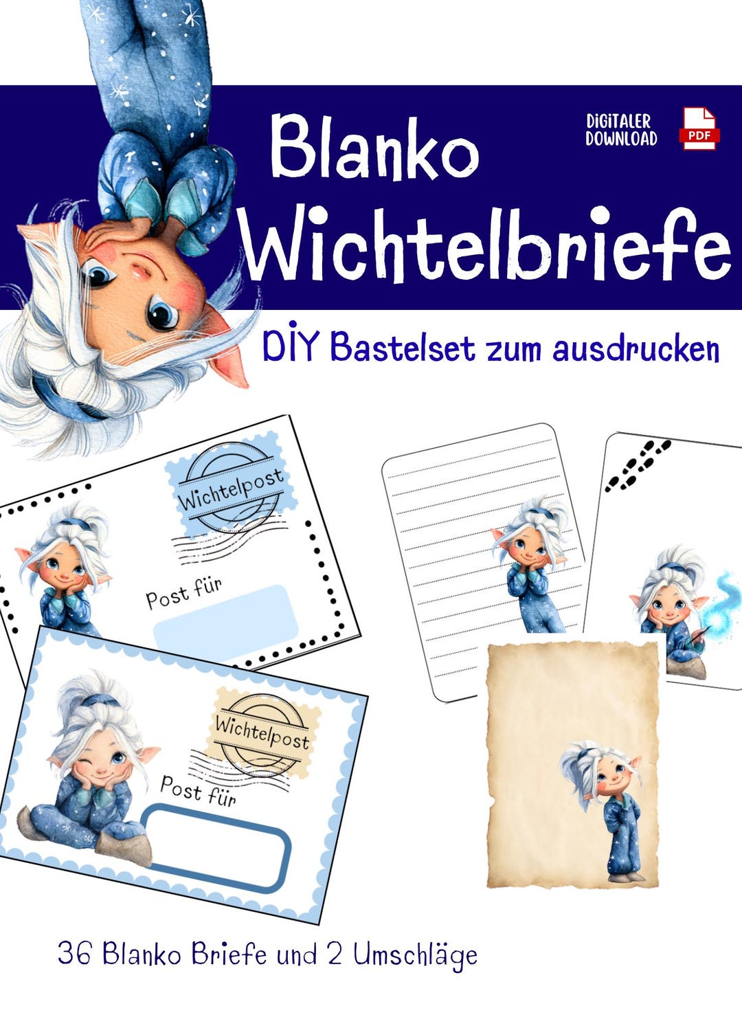 Printable Secret Santa Letter PDF DIY Set Secret Santa Accessories for ...