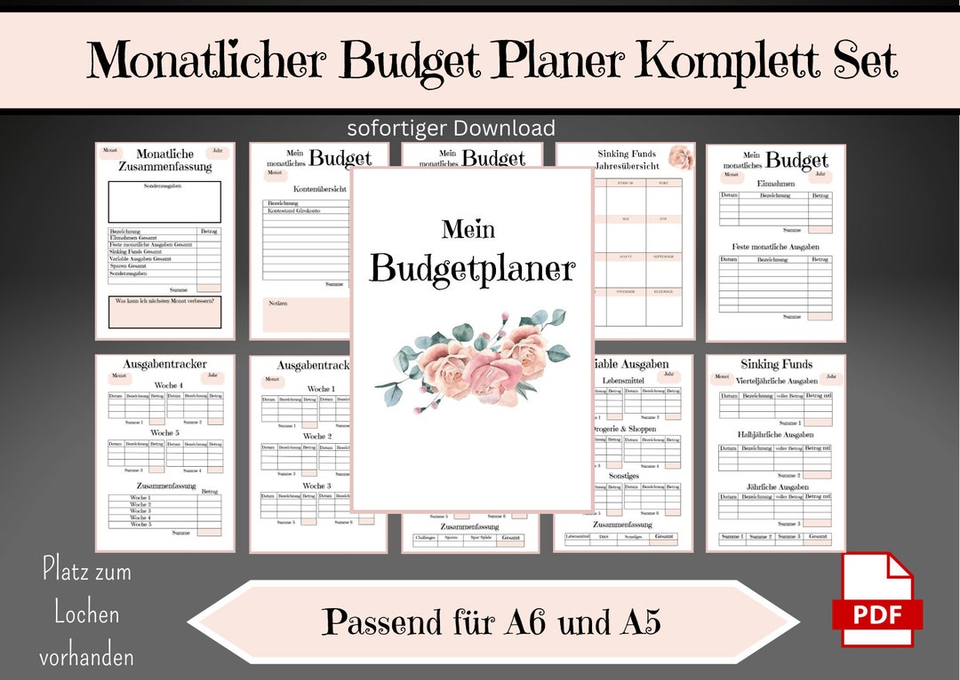 Budgetplaner Deutsch Budget Planer Deutsch Fixkosten Budgetbuch Budget ...
