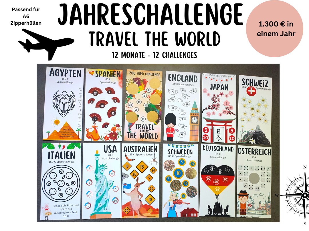 Annual Travel Challenge Scratch Challenge 12 Month Challenge Travel the ...
