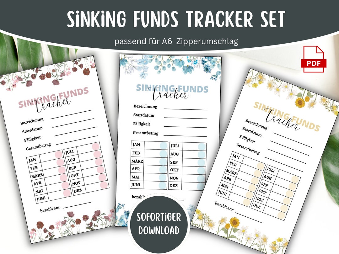 3 Sinking Fund Trackers in a Set Bundle - Sinking Fund Tracker ...