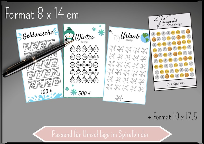 20 Spar Challenges passend für Budgetbuch Sparbinder Budget - Etsy.de
