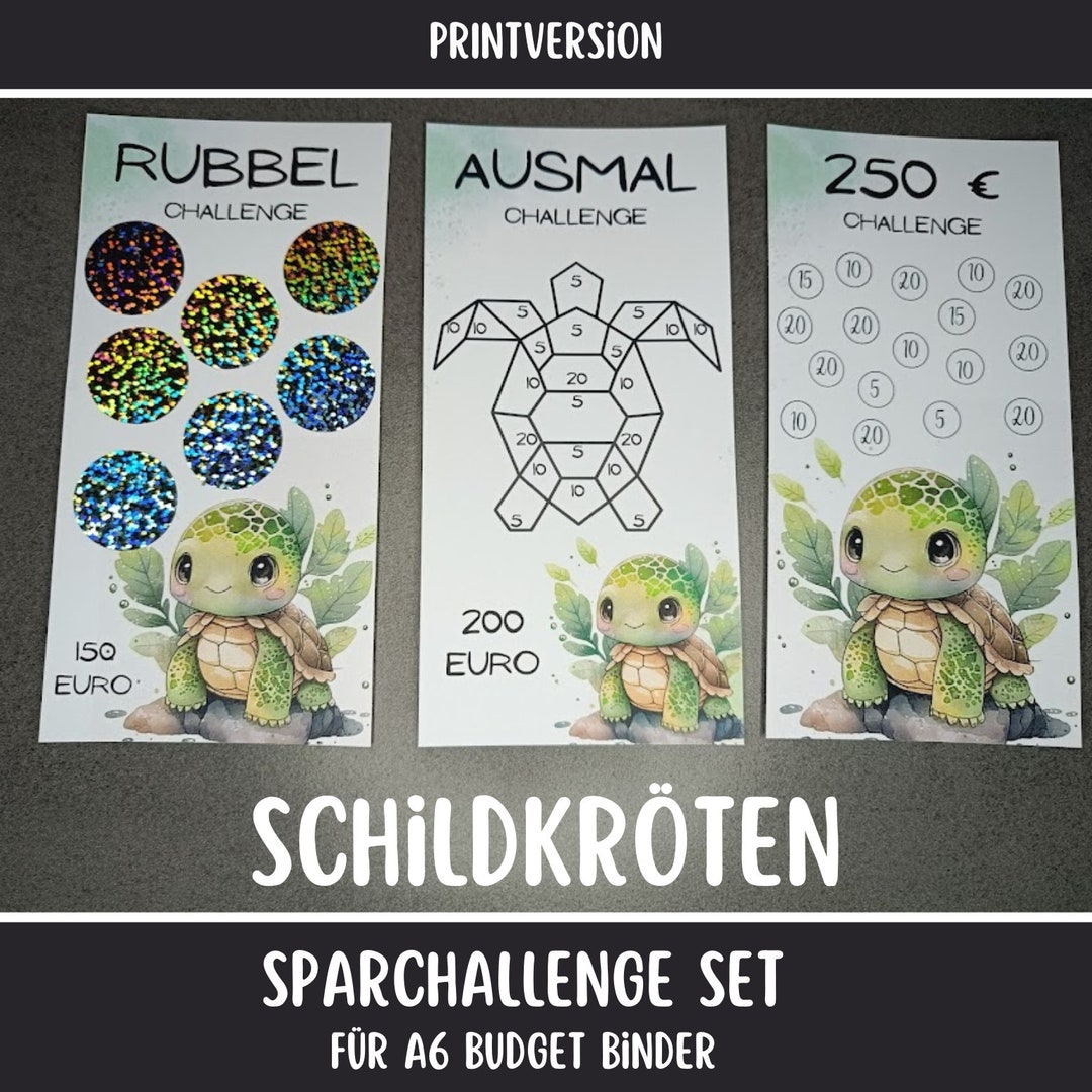 Savings Challenge Set Turtles scratch Challenge coloring Challenge ...