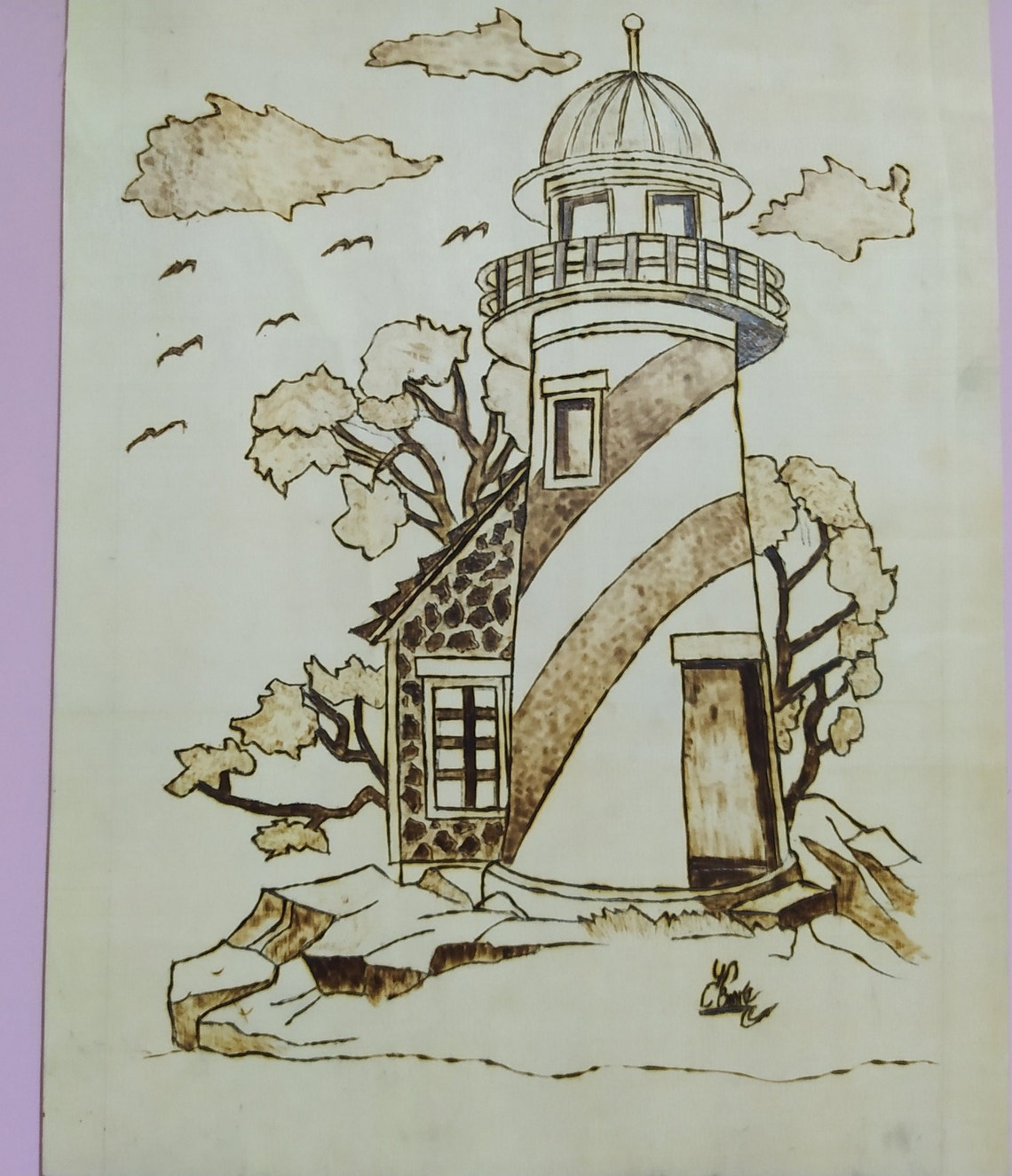 Handmade Wood Burning Pyrography Art With Varnish Wall Accessory,gift ...