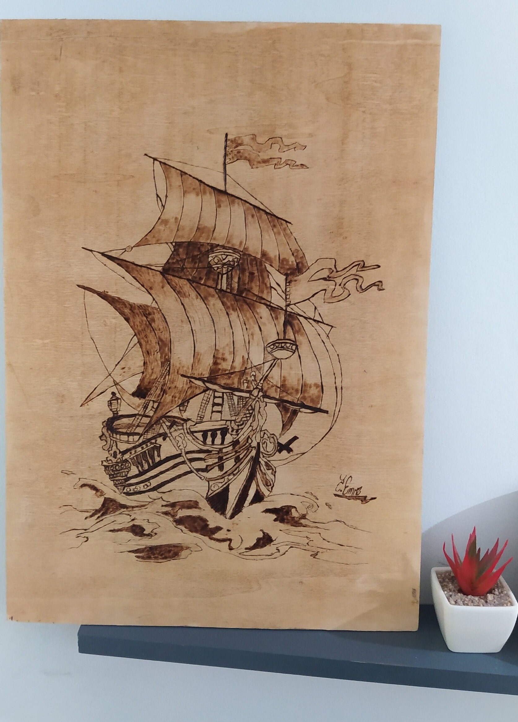 Handmade Wood Burning Pyrography Art With Varnish Wall Accessory,gift ...