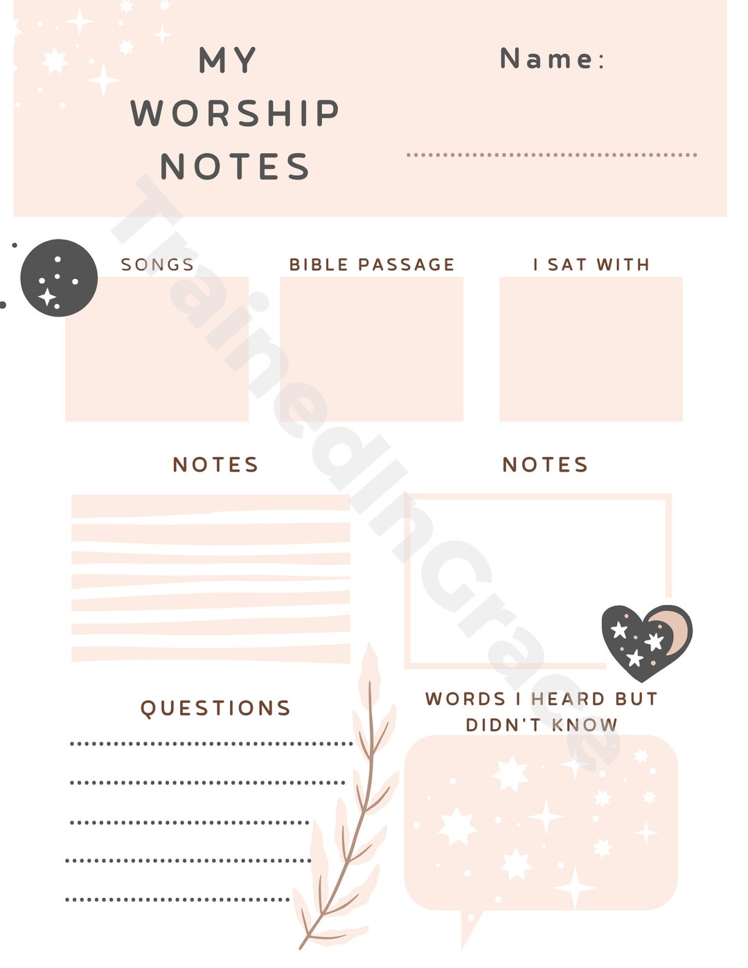 Sermon Notes for Girls - Etsy