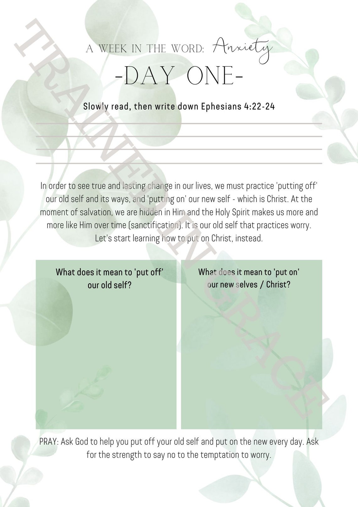 Anxiety Workbook | Bible Study | Anxiety Help | Counseling - Etsy