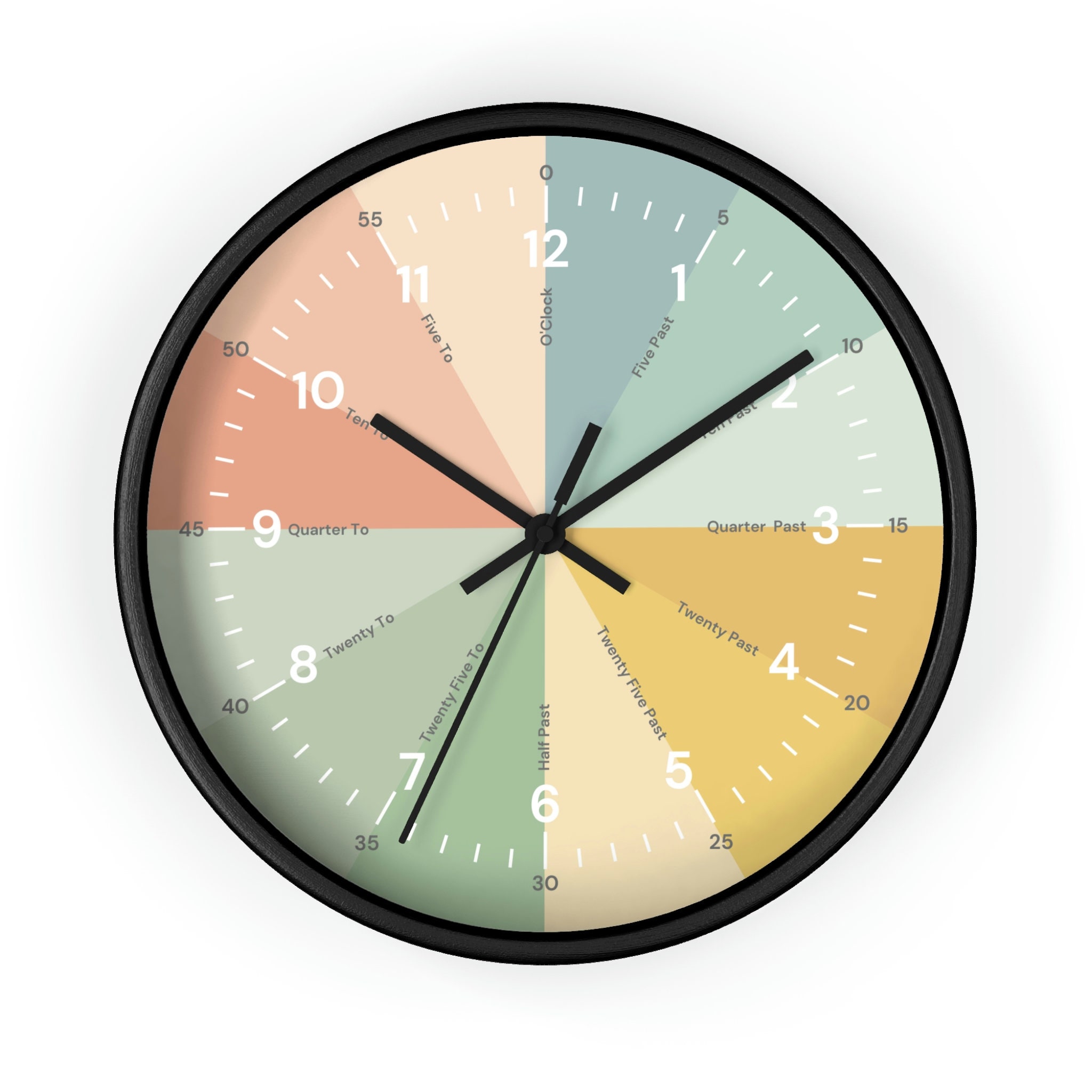 Simple Wall Clock Telling Time Clock Earth Tones Pastel - Etsy