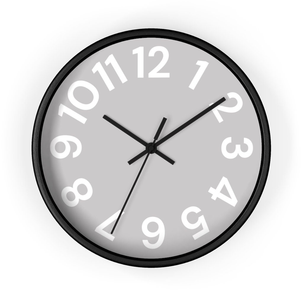 Light Gray Simple Wall Clock Large Clock Numbers Clock With Numbers light-gray-simple-wall-clock-large-clock-numbers-clock-with-numbers