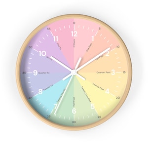 Simple Wall Clock - Telling Time Clock, Pastel Colors Clock, Color ...