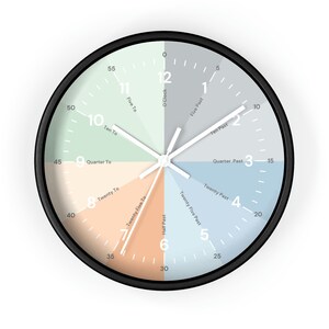 Simple Wall Clock - Telling Time Clock, Pastel Colors Clock, Color ...