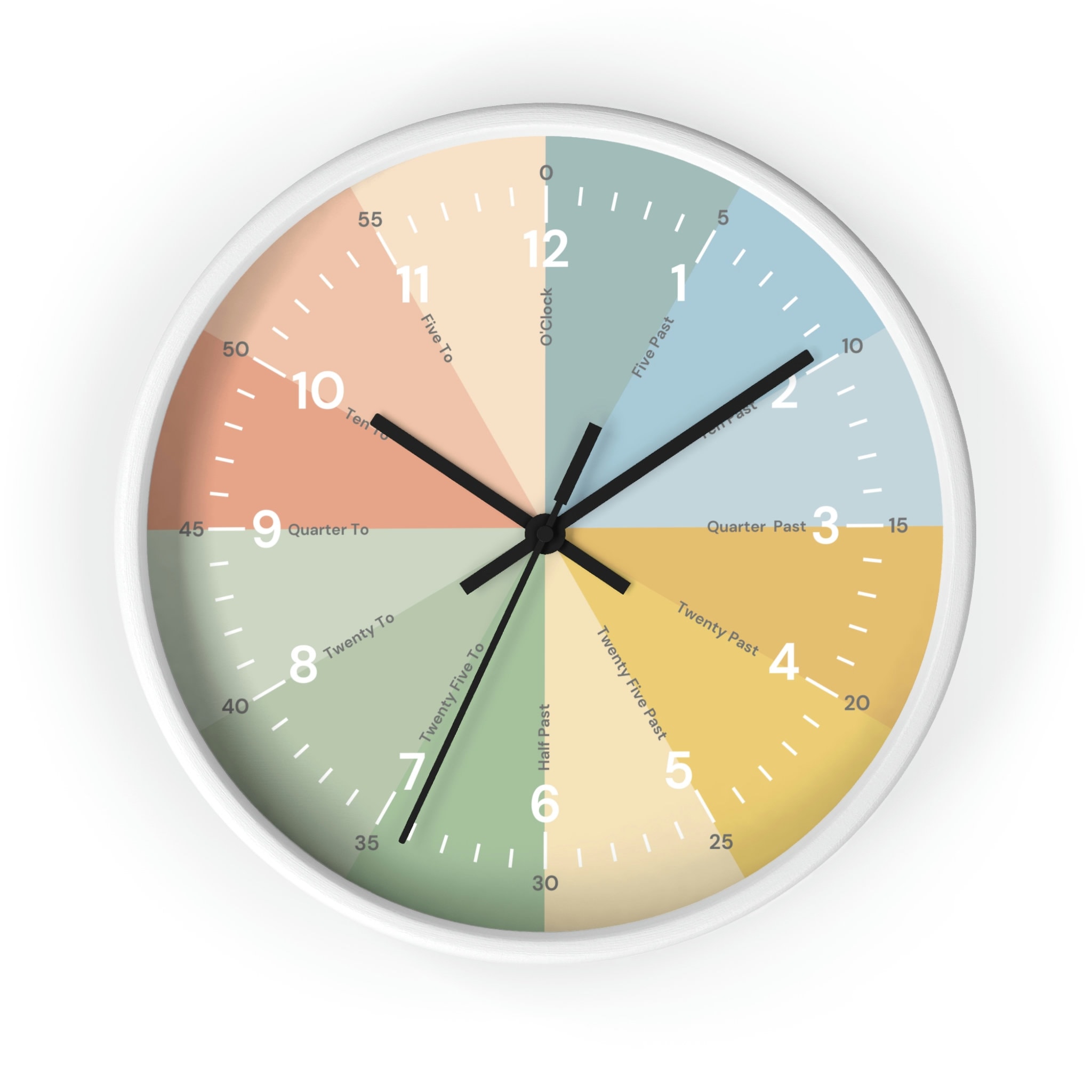 Simple Wall Clock Telling Time Clock Earth Tones Pastel - Etsy