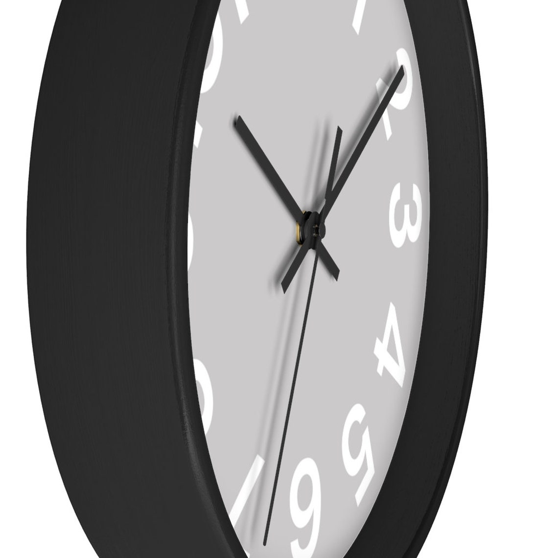 Light Gray Simple Wall Clock, Large Clock Numbers, Clock With Numbers ...