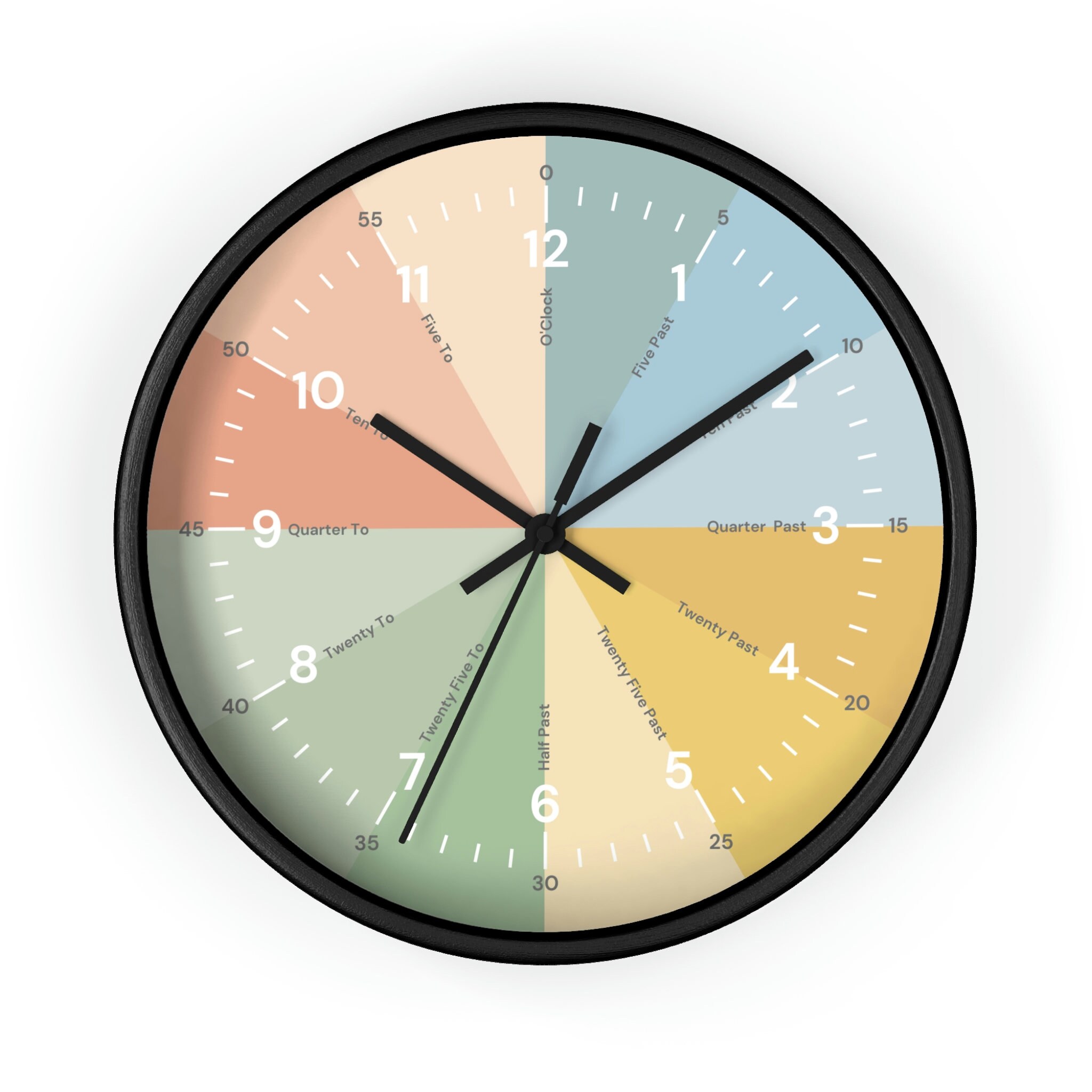 Simple Wall Clock - Telling Time Clock, Earth Tones, Pastel Colors ...