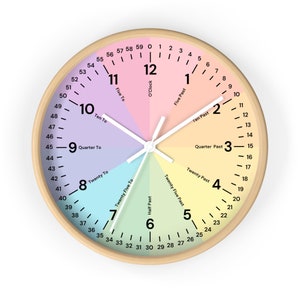 Simple Wall Clock - Telling Time Clock (black Hours and Minutes Numbers ...