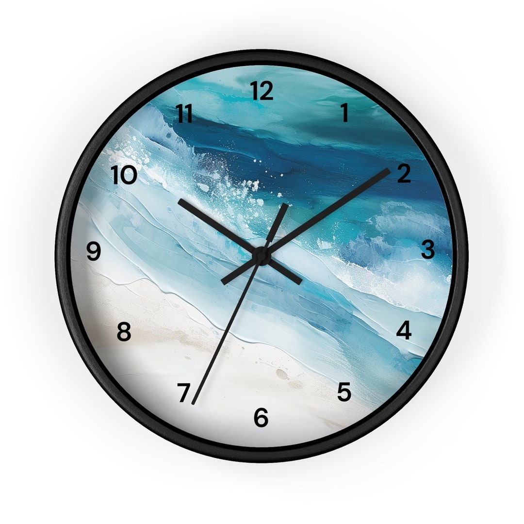 Beach Wall Clock With Numbers, Beach House Decor, Coastal Home Decor ...