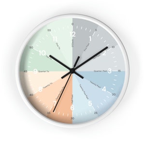 Simple Wall Clock - Telling Time Clock, Pastel Colors Clock, Color ...
