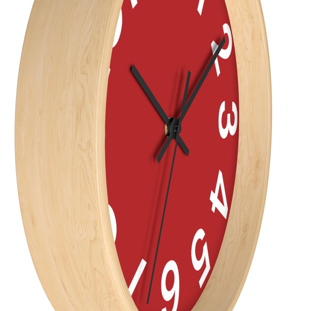 Red Simple Wall Clock Large Clock Numbers Clock With - Etsy